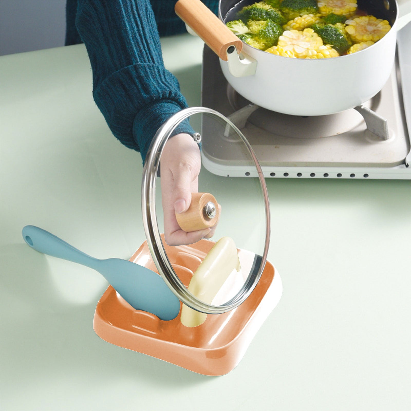 Clearance Creative Pot Shovel Rack Holder Household Soup Spoon Pad ...