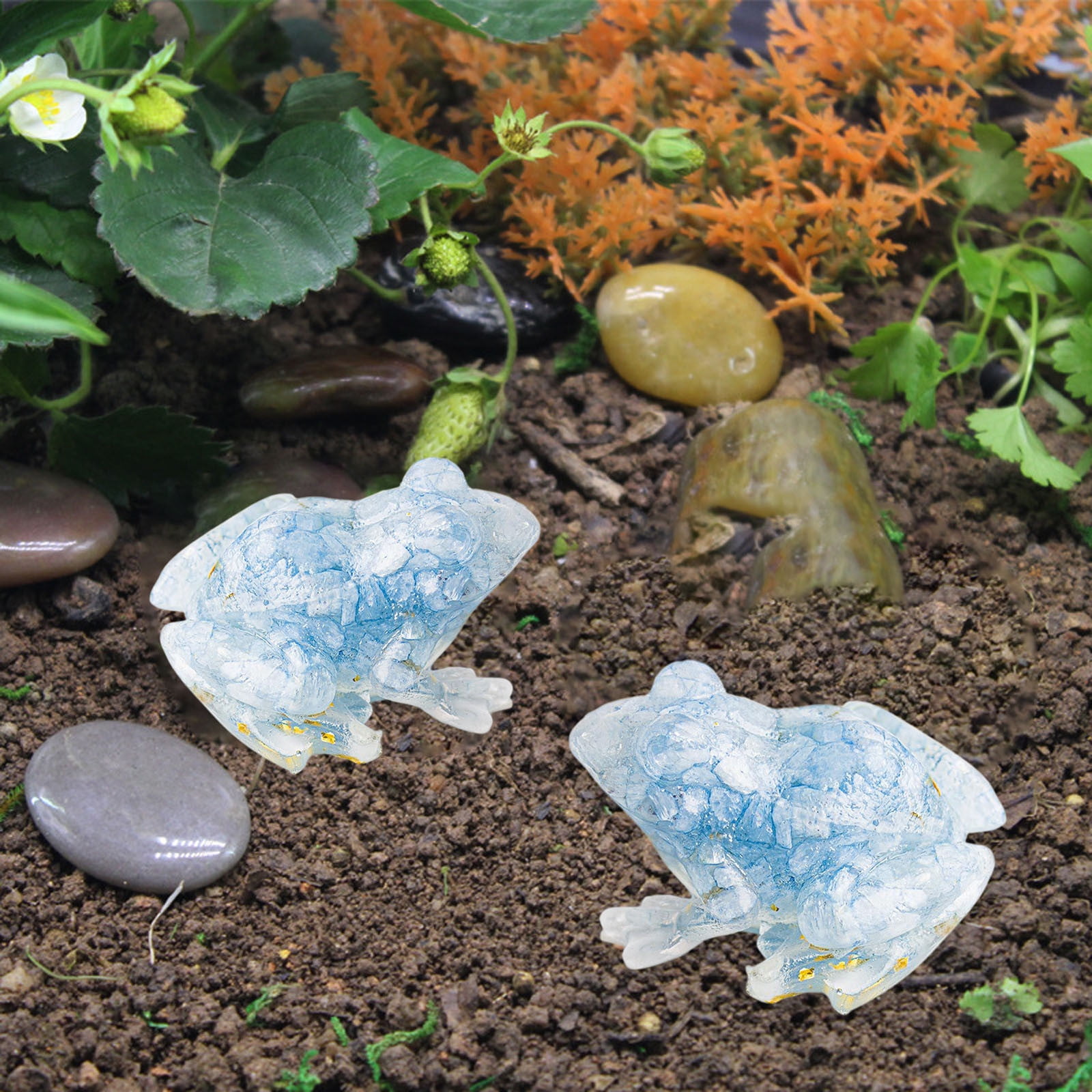Clearance! Crystal Frog Figurine Natural Crystal Chip Animal Statue ...