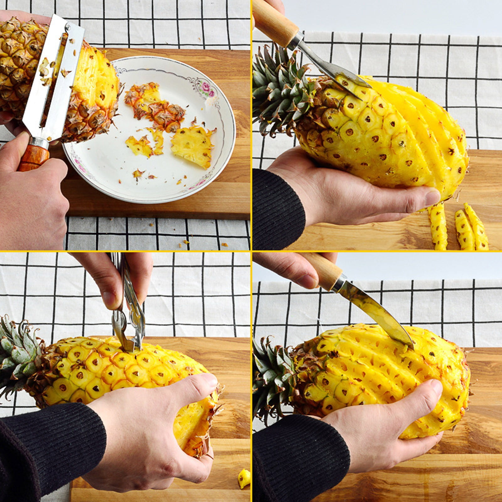 Clearance Cutter under $5,Stainless Steel Pineapple Peeler Set Eye ...