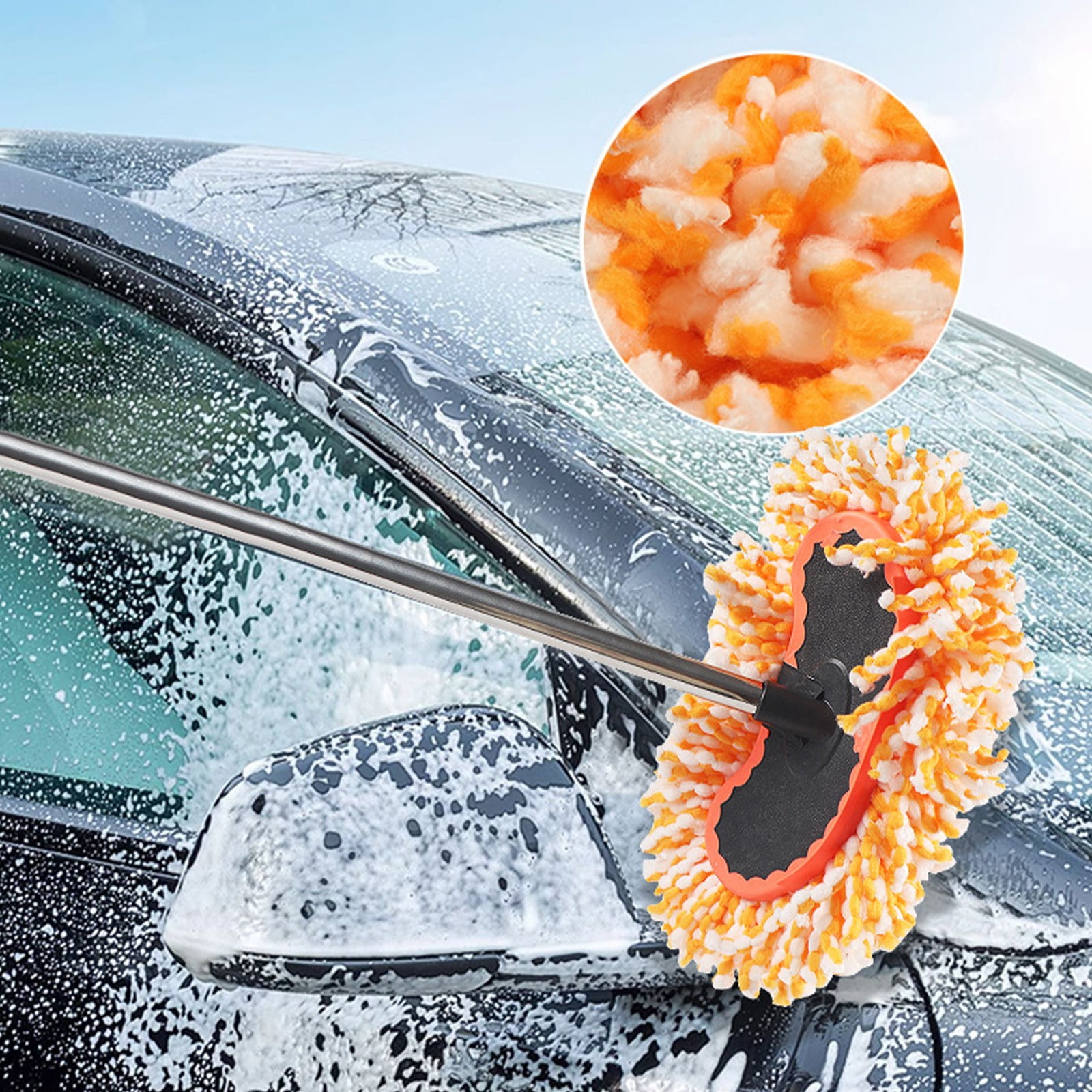 Clearance Czzoypi Absorbent Fiber Wire Car Wash Mop Long Handle ...