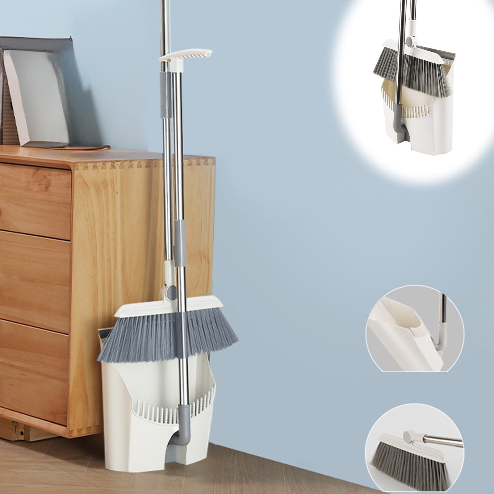 Clearance Czzoypi Brooms with Dustpan Combo Set (White), Brooms and ...