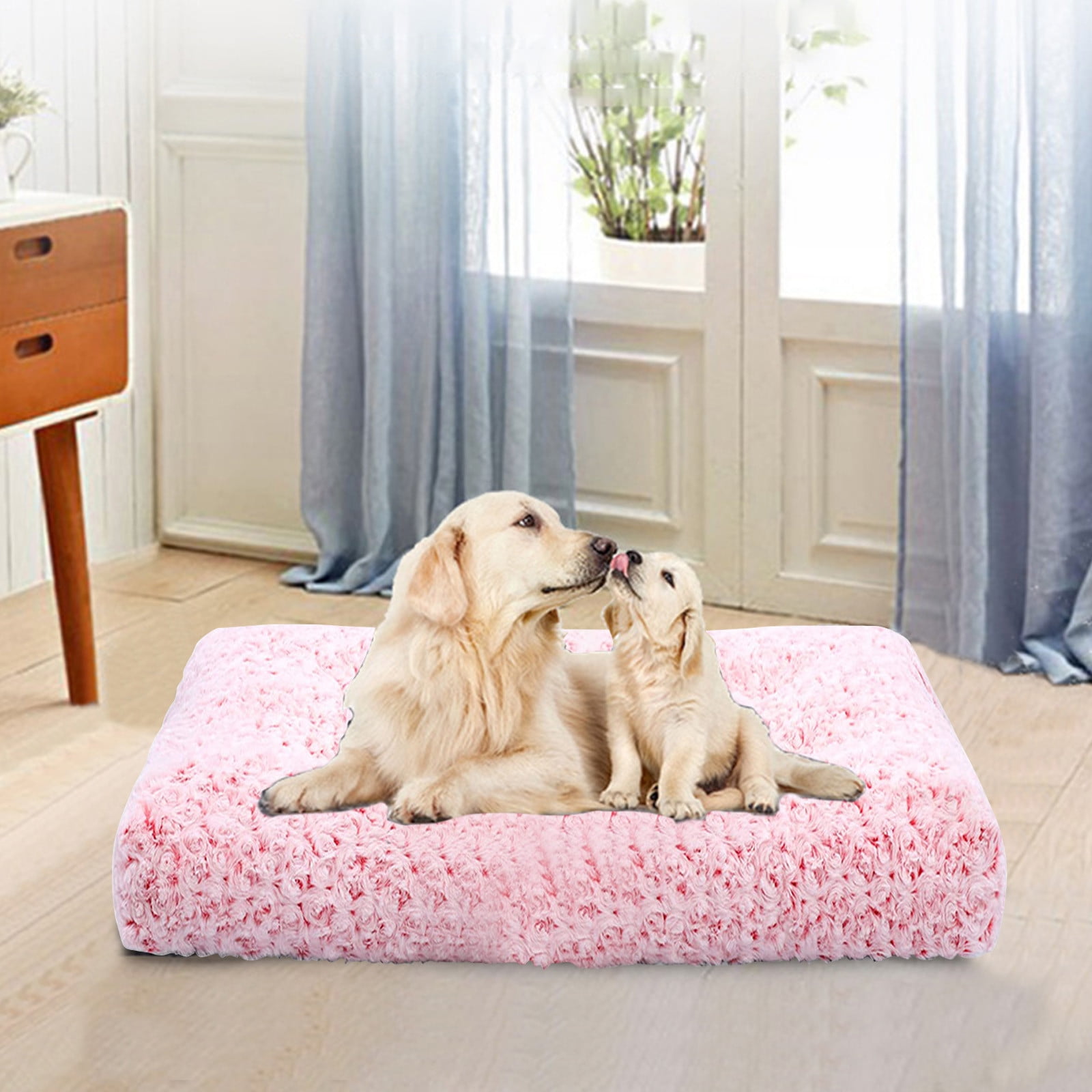 Clearance Czzoypi Dog Beds (Pink), Dog Beds Large Sized Dog Rose Velvet ...