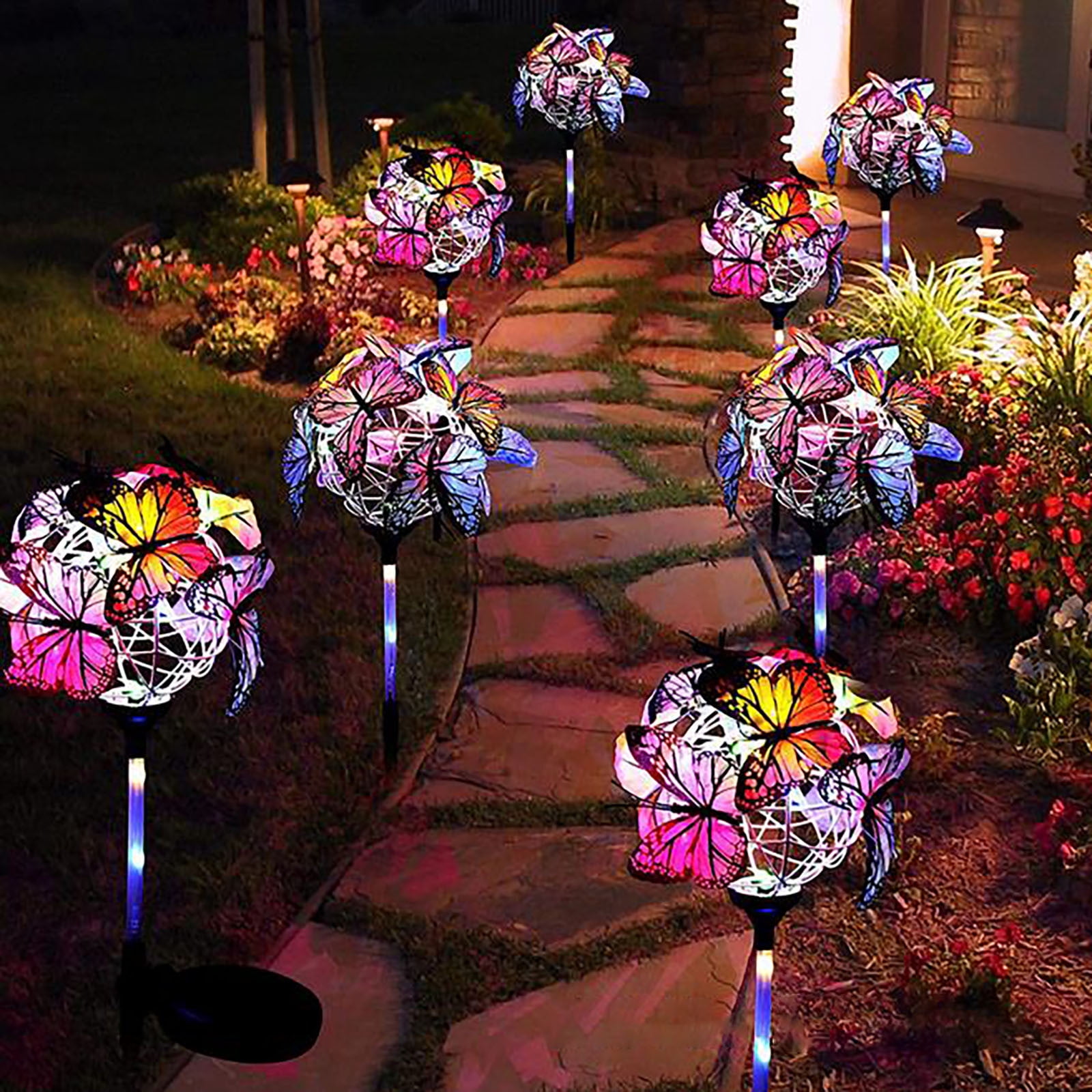 Clearance Czzoypi LED Colored Flower Multifunctional Garden Ground Plug ...