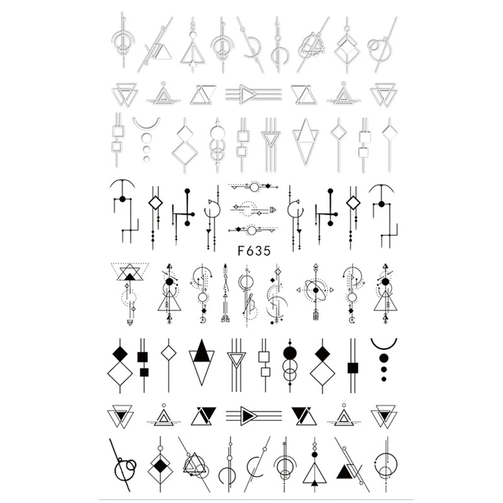 Clearance DHALL Nail Charms Love Heart Design 3D Nail Sticker Abstract ...