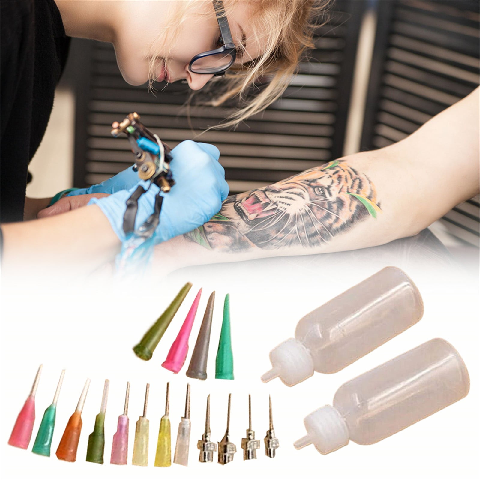 Clearance!DHALL 2 Pcs 30ml Empty Bottles With 16 Pcs Different Needle ...