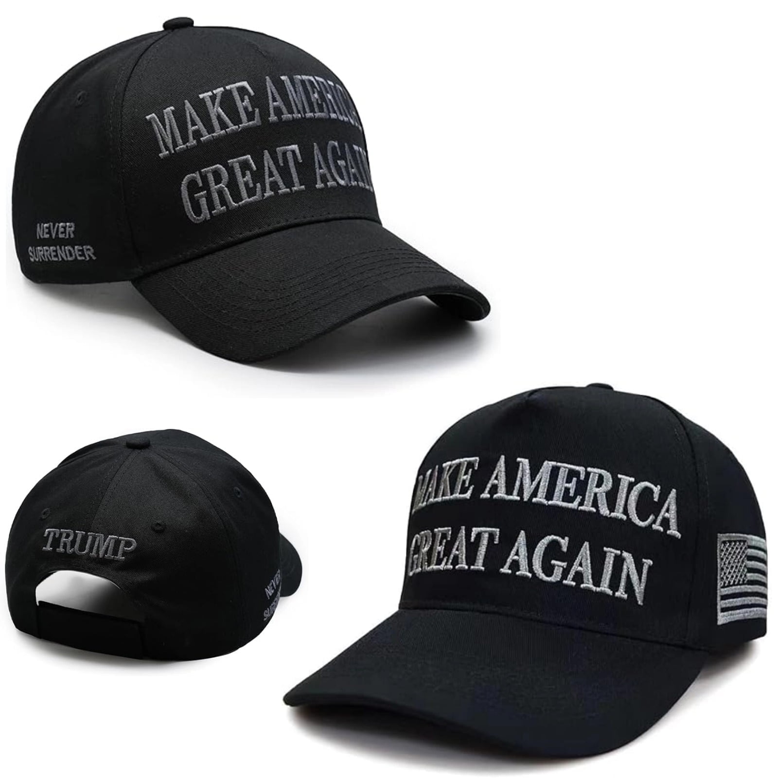 Clearance Deal Dark MAGA Hat 45-47 Make America Great Again Black Hat ...