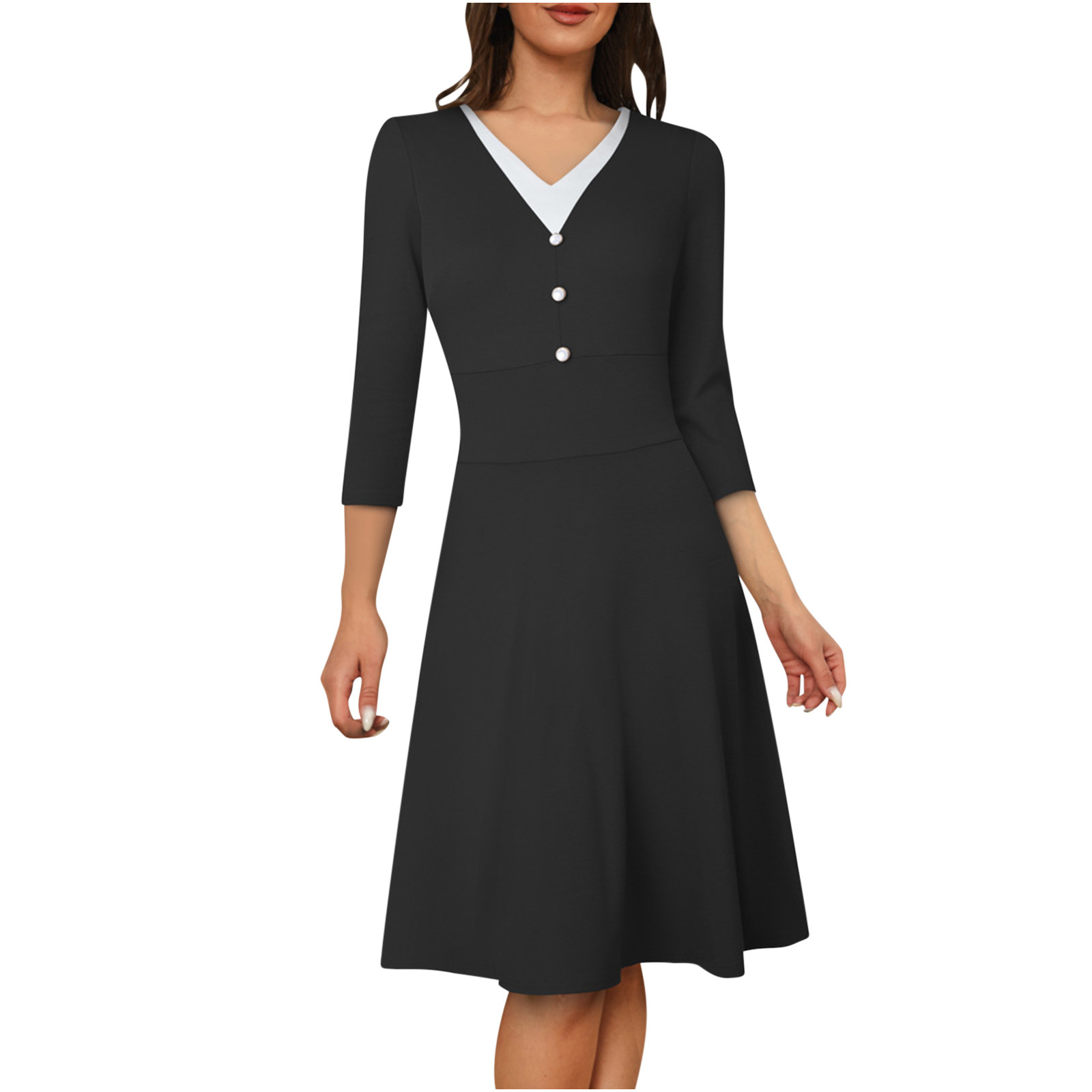 Buigttklop Vintage 1950S Dresses-Womens Cape Collar Retro Swing Midi ...