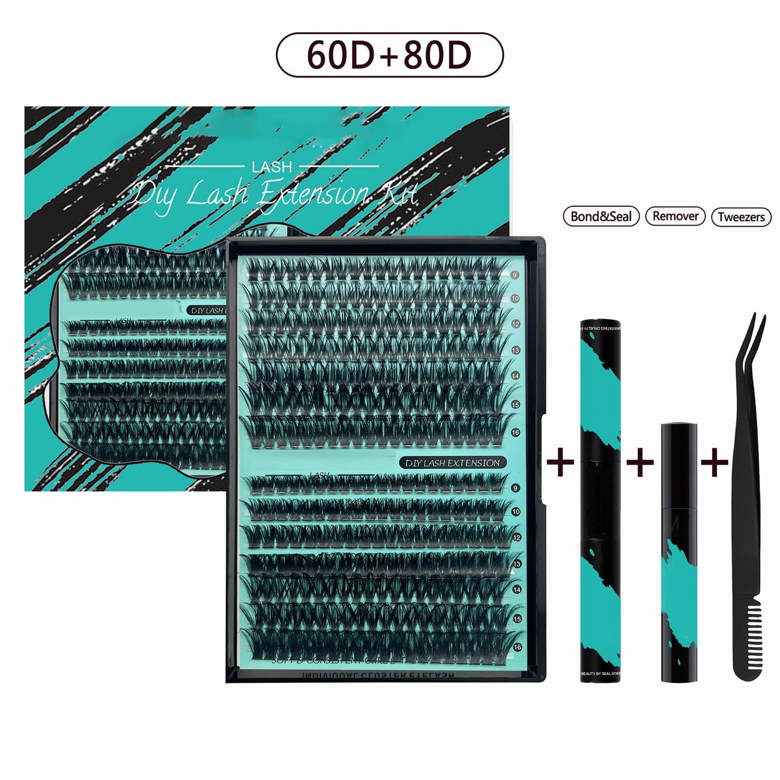 Eyelashes,Lash Clusters Kit 30D 40D 50D DIY Individual Lashes Extension Kit Lash And Seal Lash ...