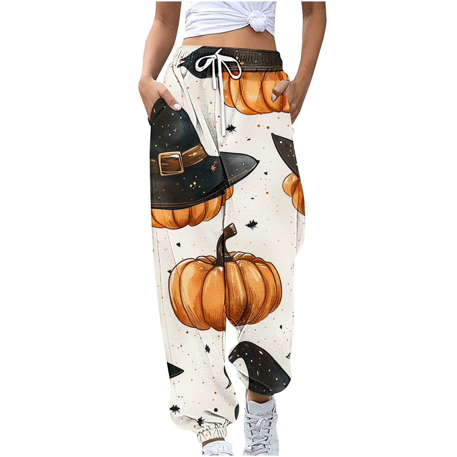 Clearance Deals Gnurob Halloween ghost Sweatpants for Womens Elastic ...