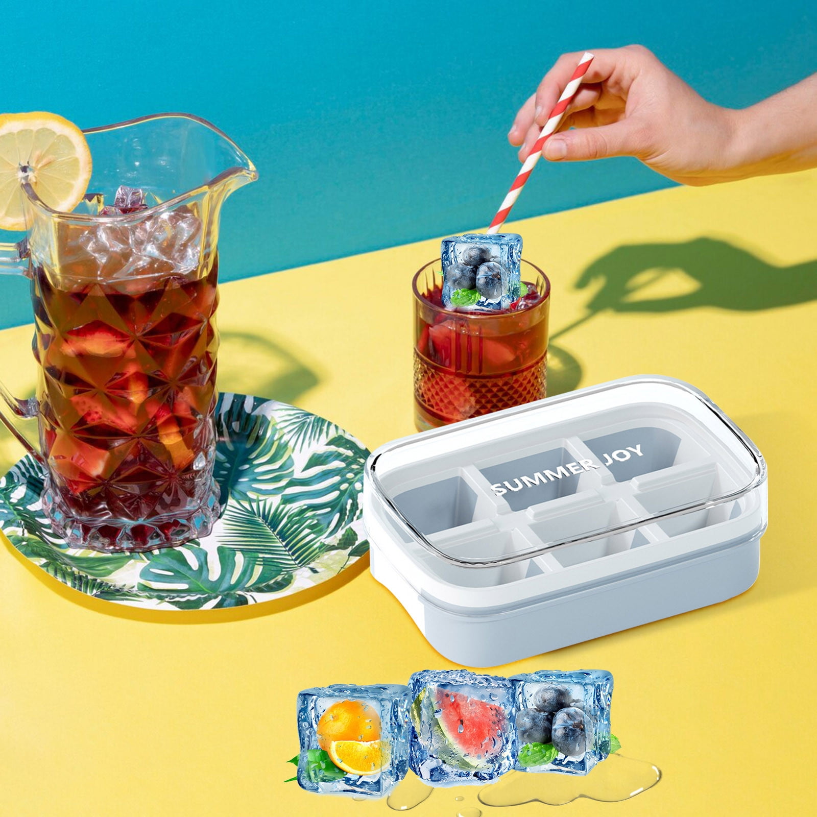 Clearance Deals! HACHUM Silicone Ice Cube Tray with Lid - 4.49x2.95x1 ...