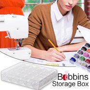 Dritz Bobbin Storage Box - Holds 32 Machine Bobbins - Plastic - Clear ...