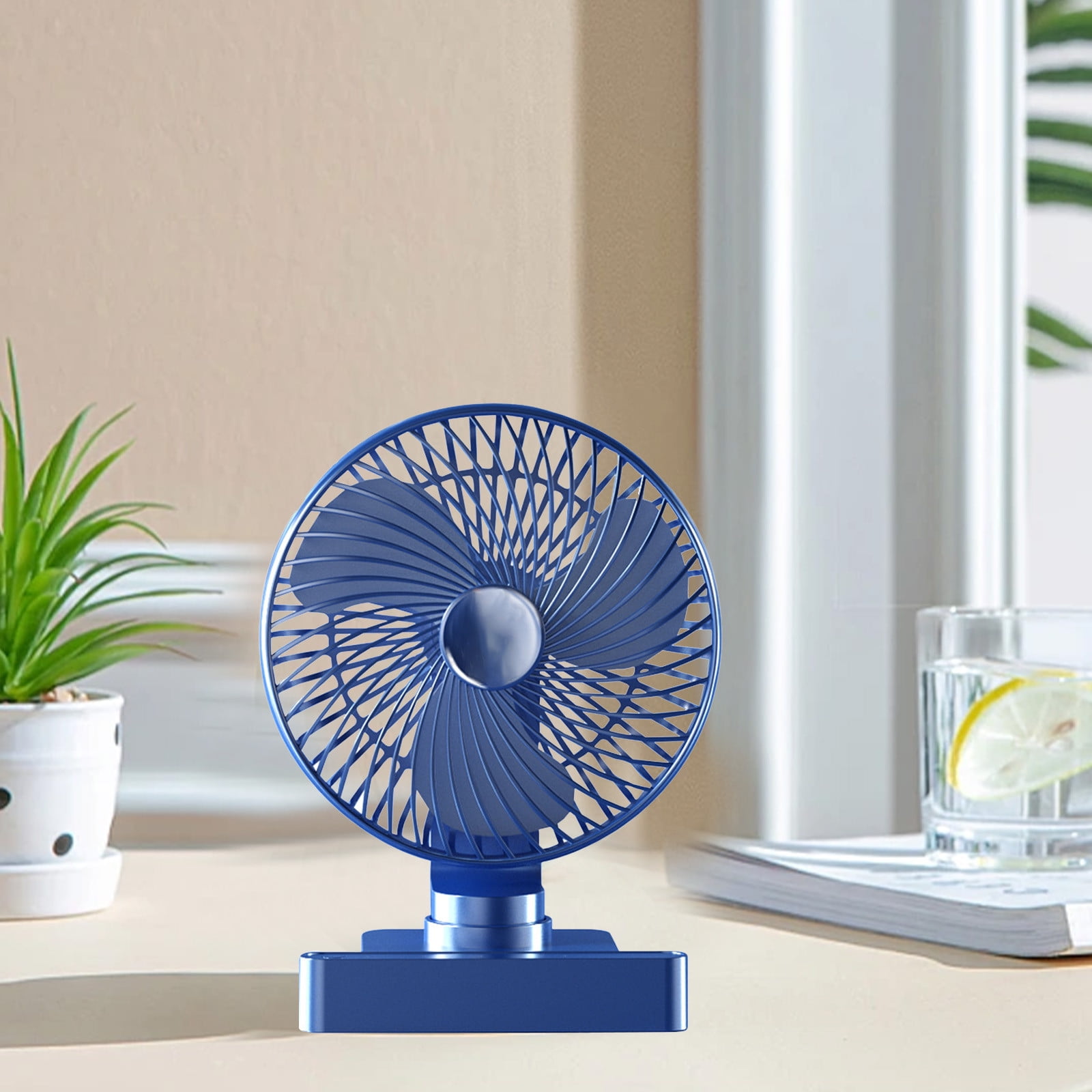 Clearance Deals! Slmotuae Table Fan, Rechargeable Battery Operated Desk ...