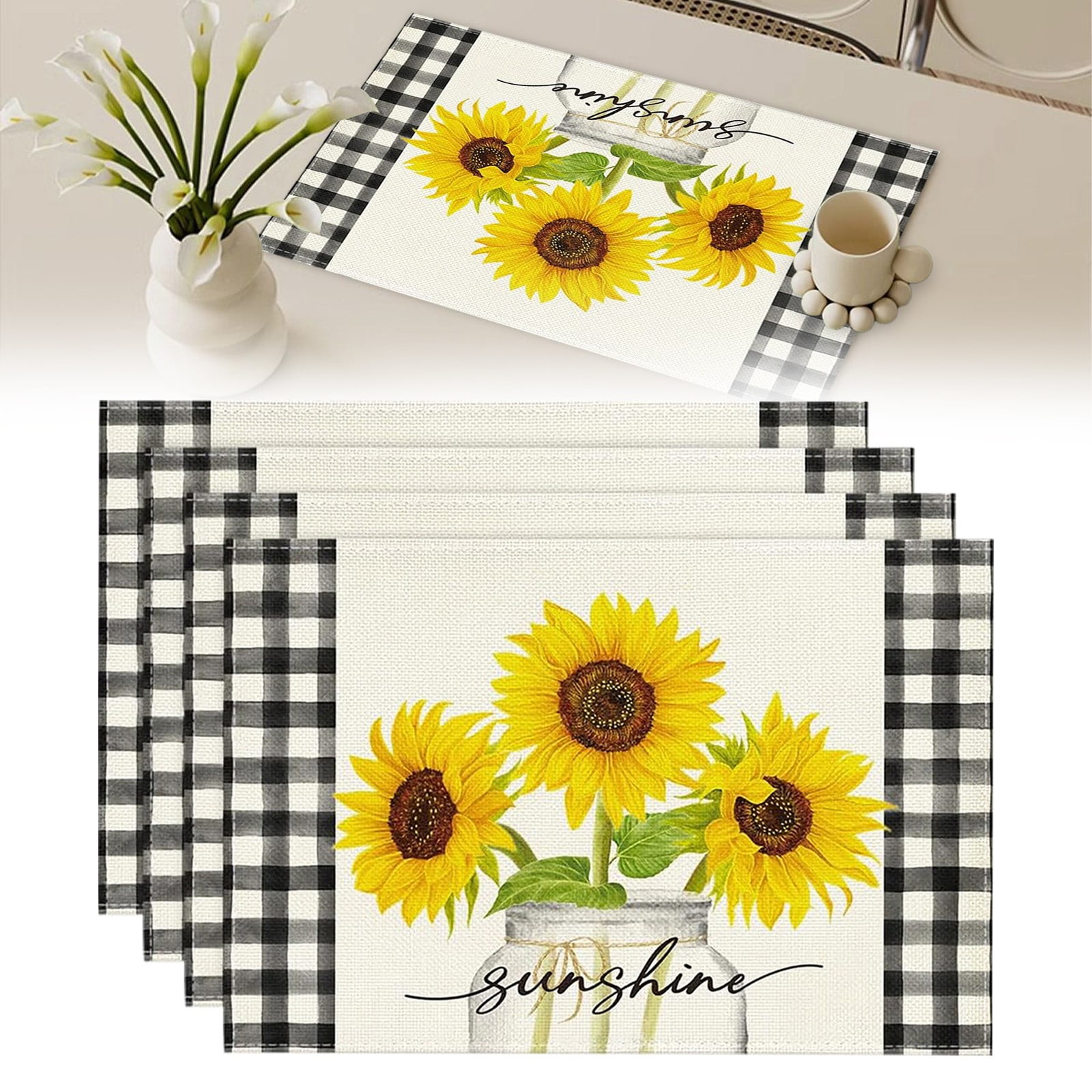 Clearance Deals Summer Sunflower Dish Drying Mats For Kitchen Counter ...