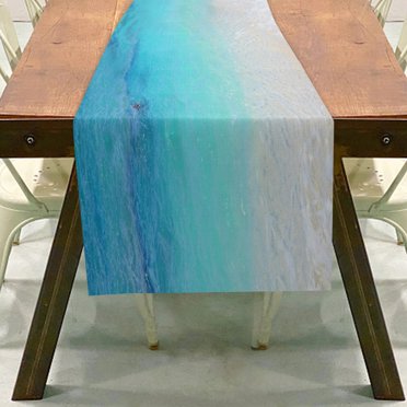 SUNOLIFE Ocean Beach Table Runner Summer Nautical Coastal Coral Kitchen ...