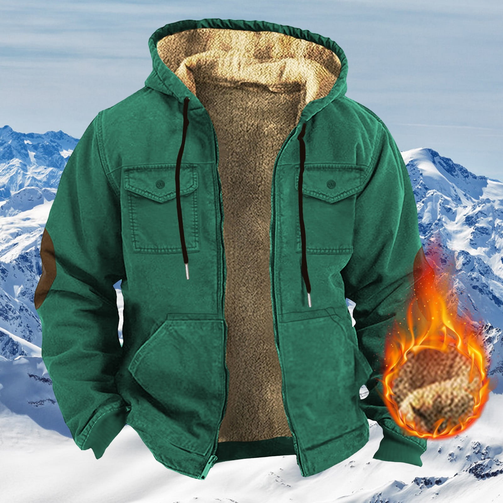 Clearance! Delayuji Men's Down Jackets Solid Color Combination Hooded ...