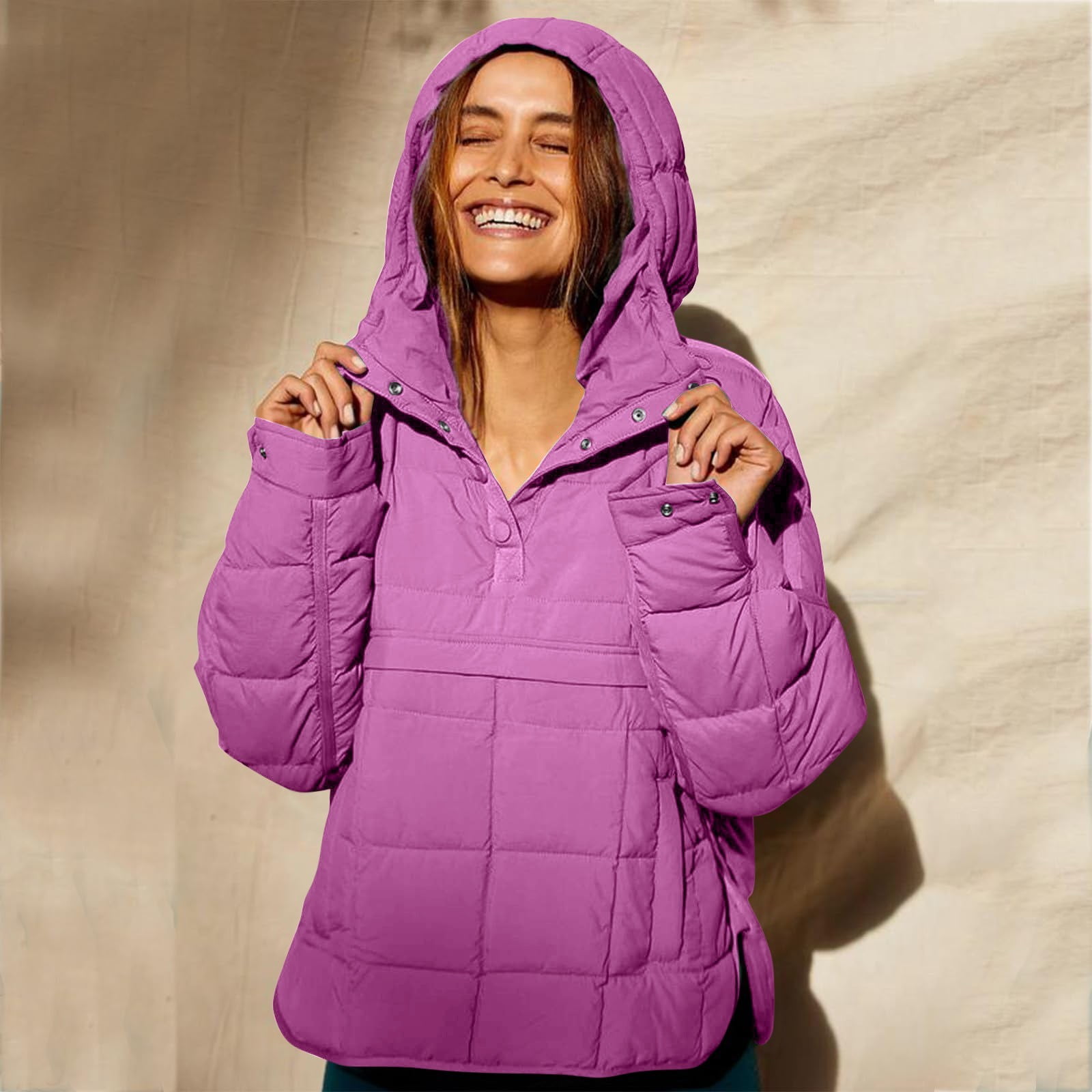 Clearance! Delayuji Sweatshirts for Women 2025 Quilted Pullover Puffer ...
