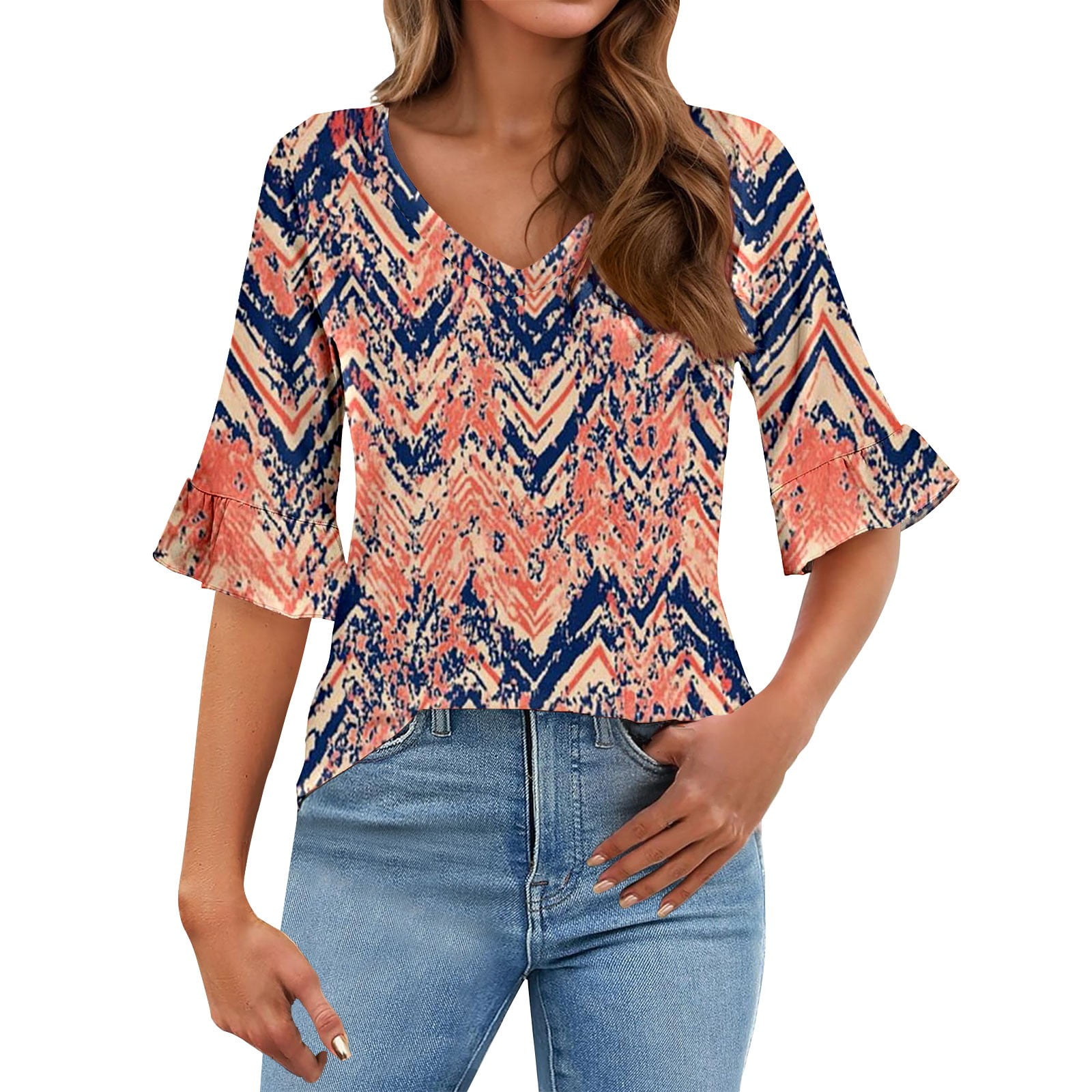 Clearance! Delayuji Comfort Colors T-Shirts Women's T-Shirts Tops Blouses for Casual Trendy ...