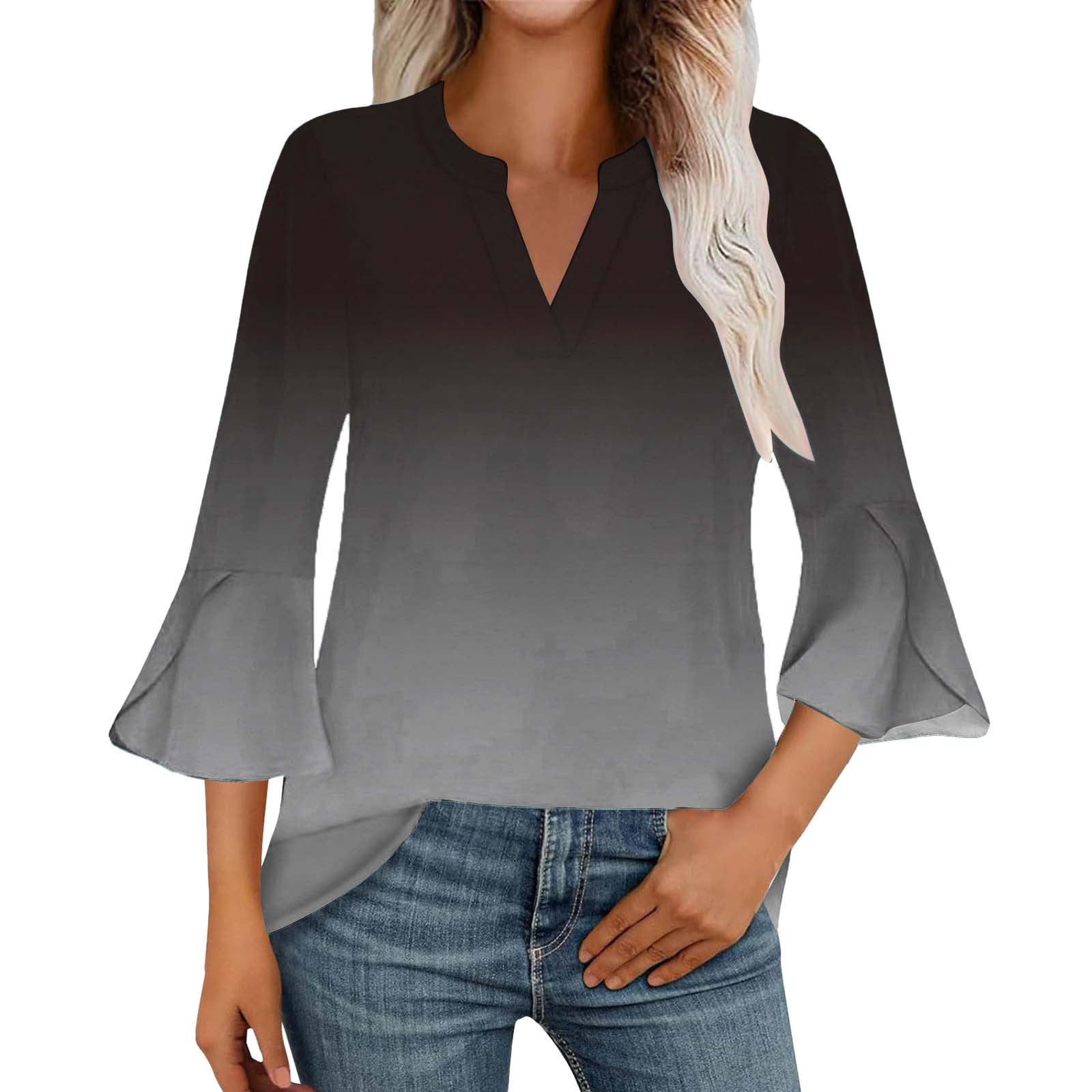 Clearance! Delayuji Women's T-Shirts Comfort Colors T-Shirts V Neck ...