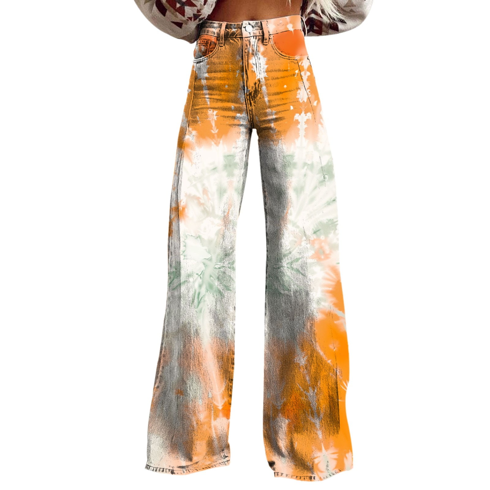 Clearance! Delayuji Womens Casual Pants Easter Bunny Egg Print Plus ...