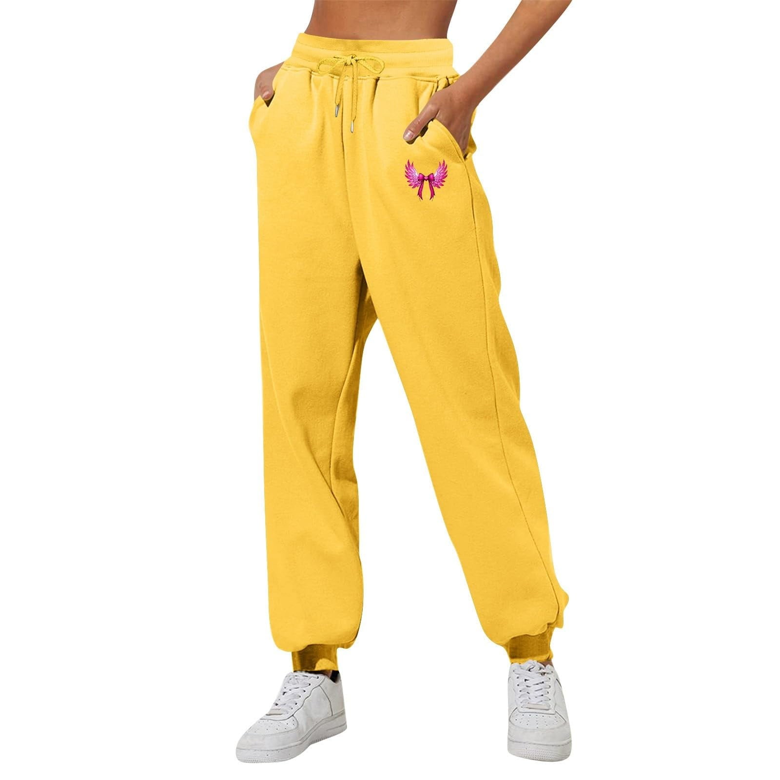 Clearance! Delayuji Womens Casual Pants Wide Leg Sweatpants Women Jogging Bottoms Unisex Casual ...