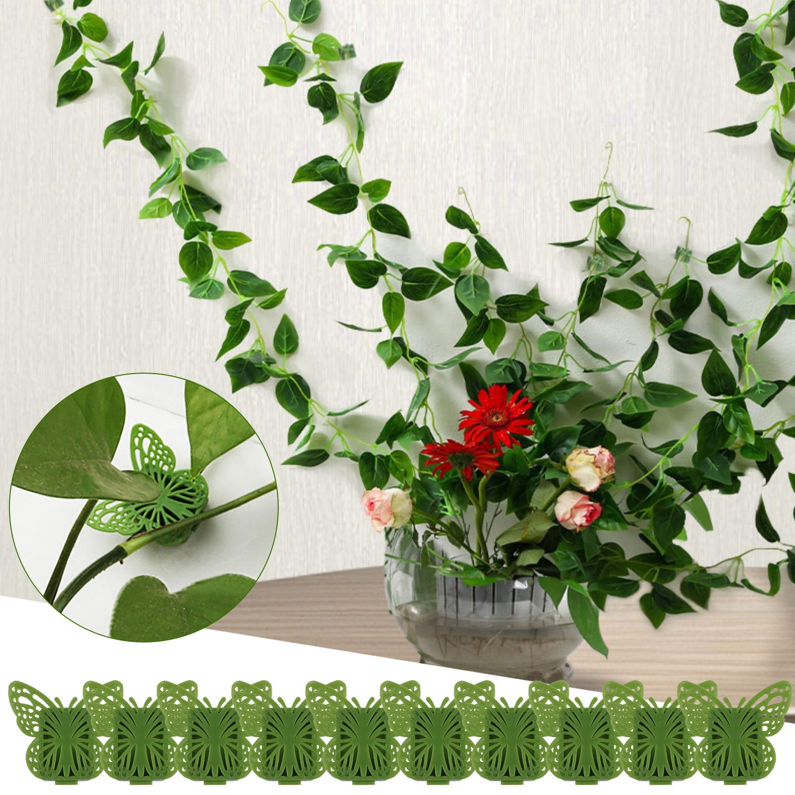 Clearance! Denhf 10Pcs Butterfly Shape Plant Wall Clips with Stickers ...