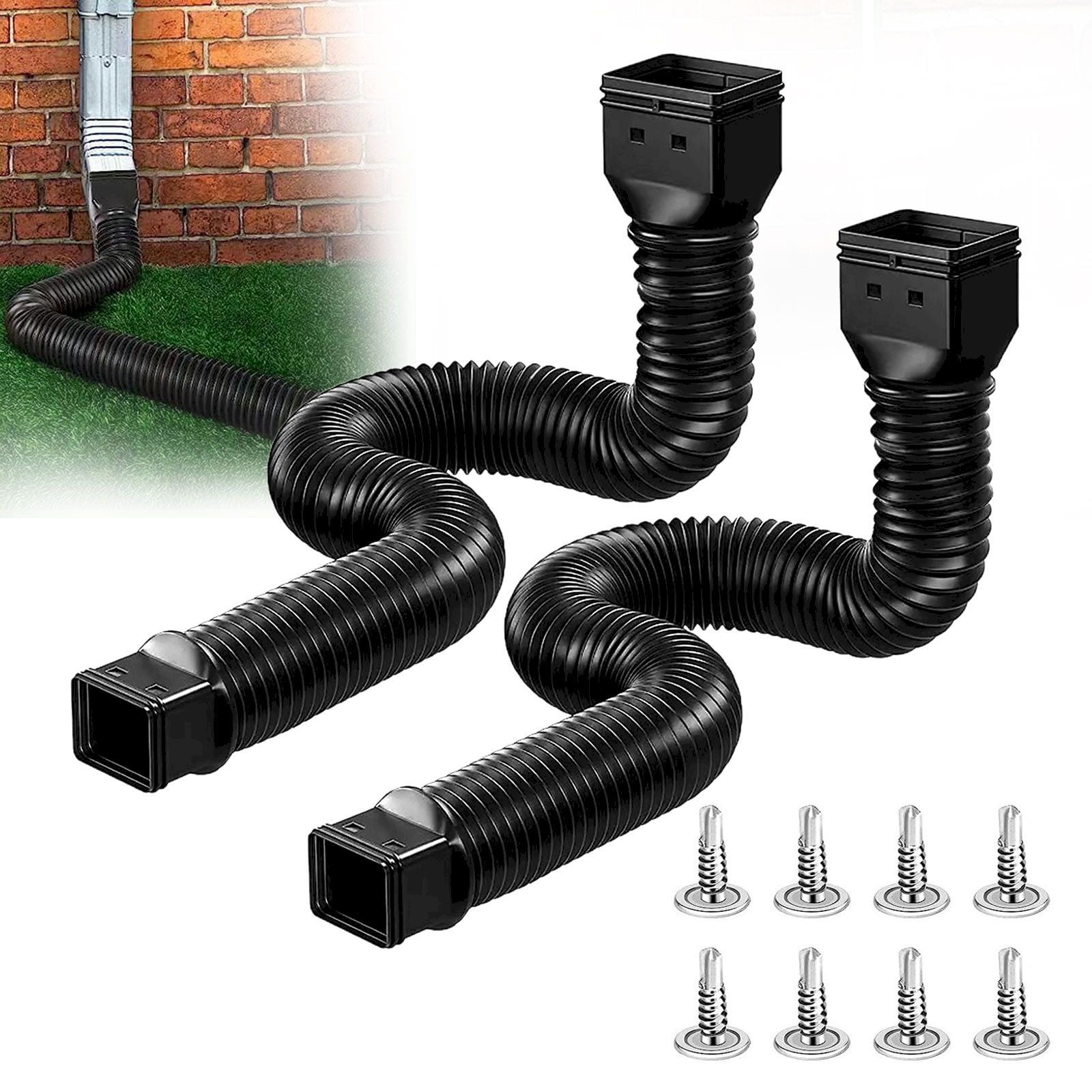 Clearance! Denhf 2Pcs Flexible Downspout Extension, Rain Gutter ...