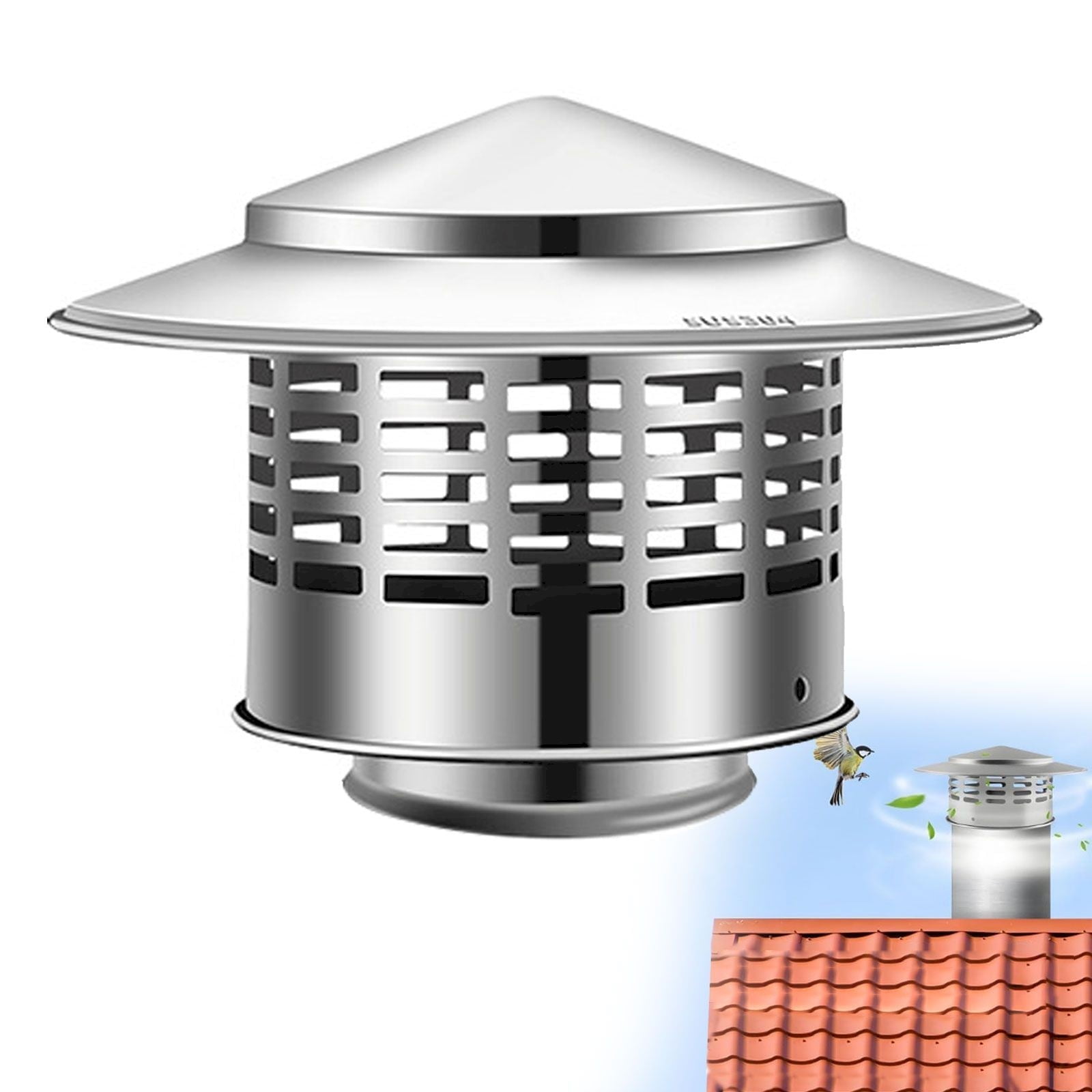 Clearance! Denhf 3 Inch Stainless Steel Round Chimney Cap, Chimney ...