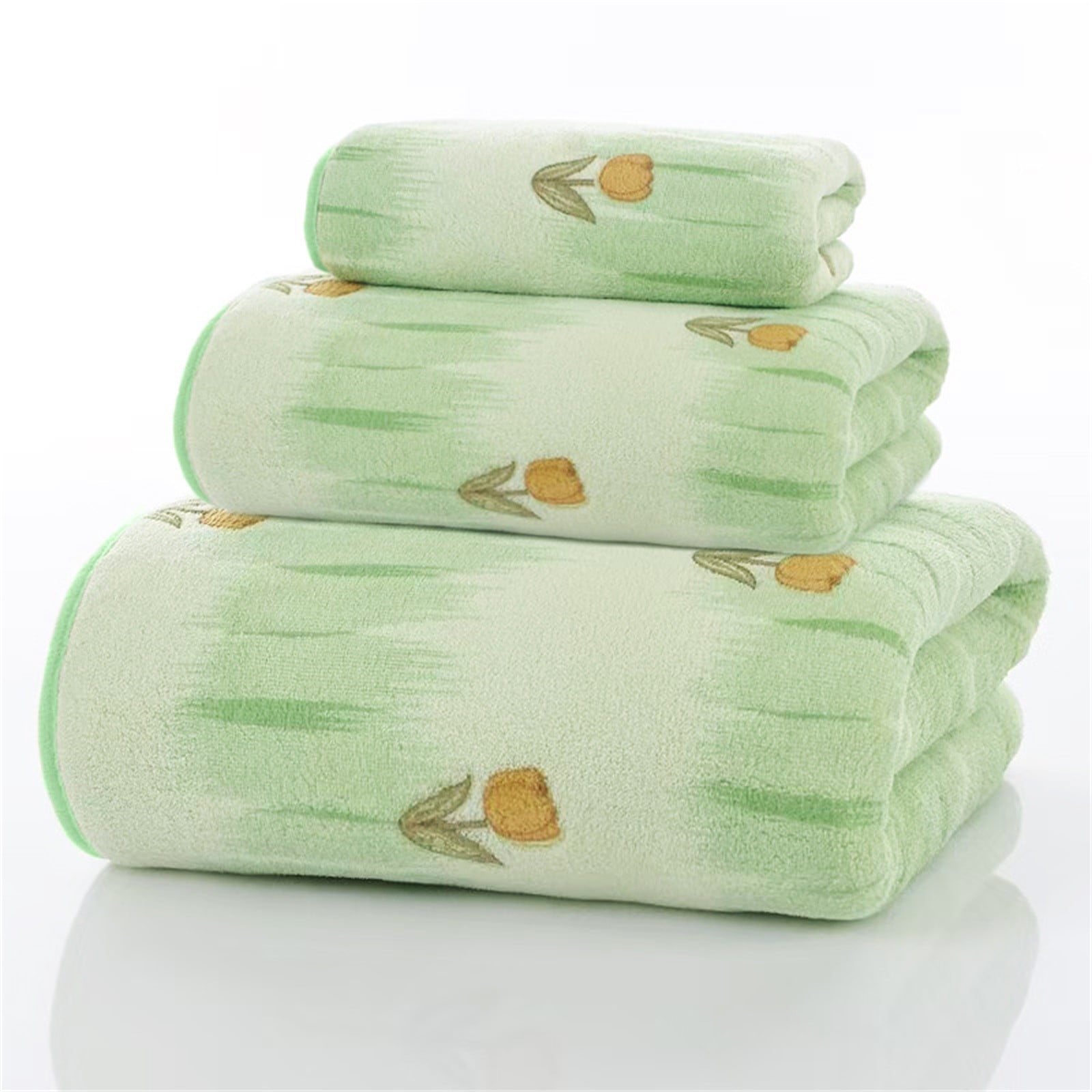 Clearance! Denhf Coral Velvet Absorbent Bath Towels and Washcloths Set ...