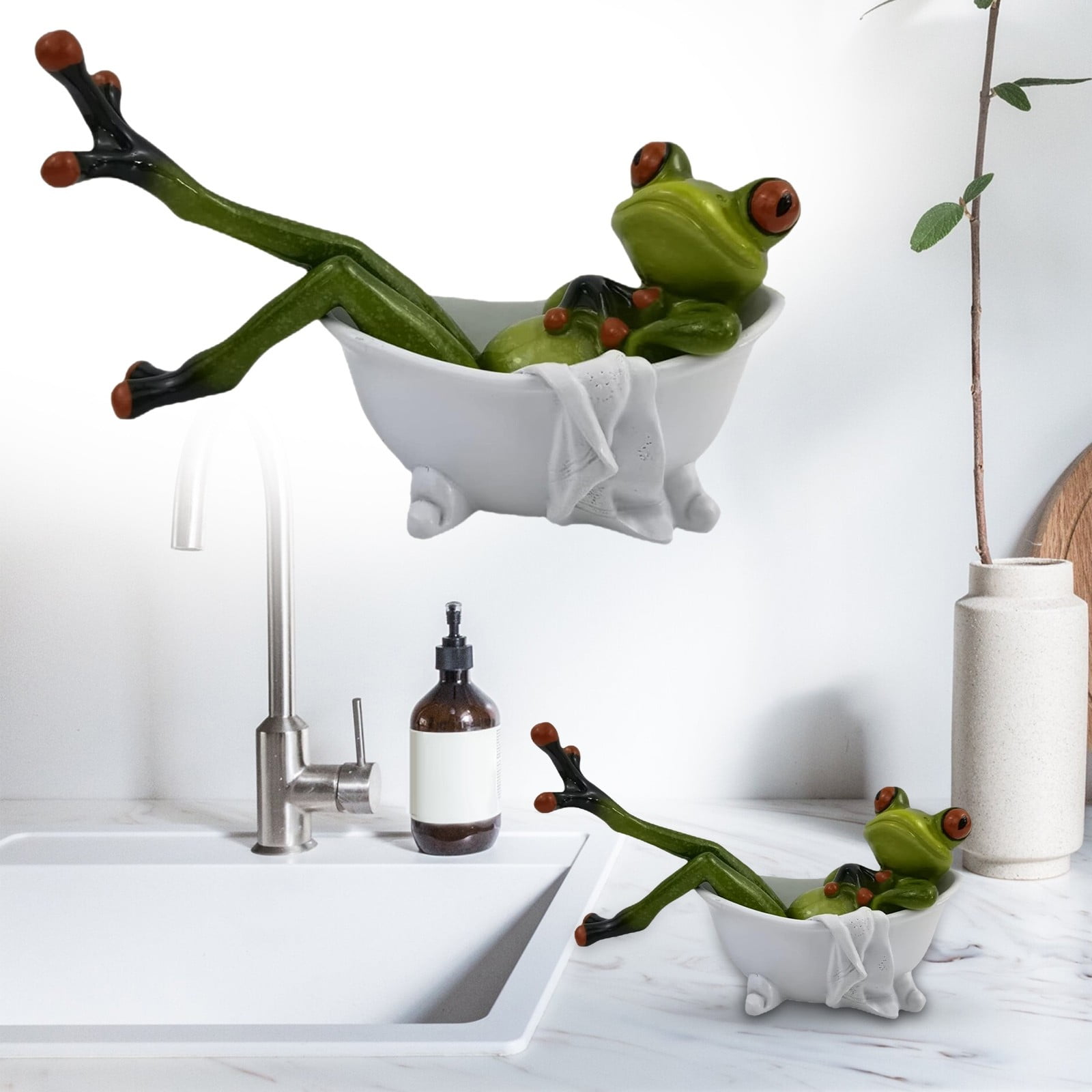 Clearance! Desk Decor Tabletop Figurines Frog Statue Decoration Fun ...