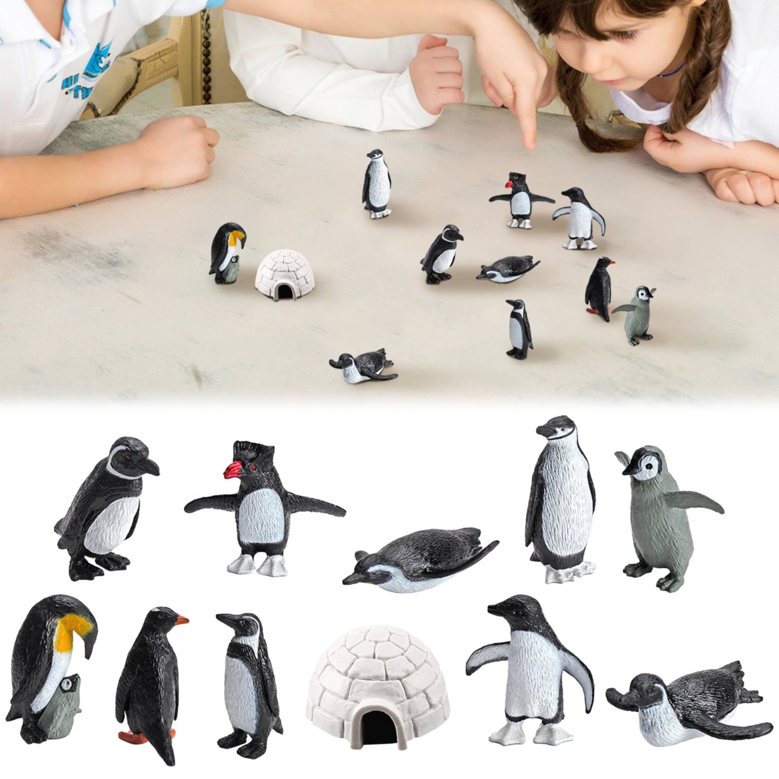 Clearance Desktop Ornament under $5,Penguin Figurines Toy Playset Mini ...