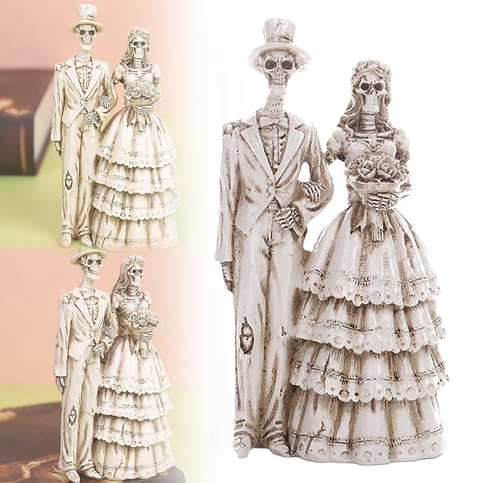 Clearance Desktop Ornament under $5,Skeleton Bride And Groom Statue ...