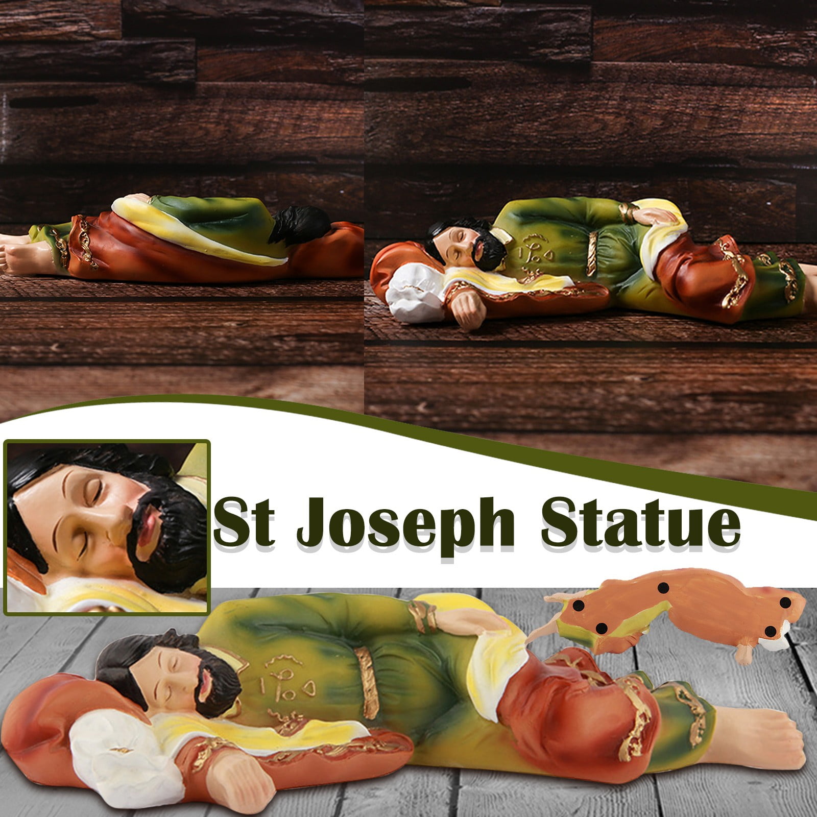 Clearance！ Desktop Ornament Sleeping Resin Catholic StatuesGifts St ...