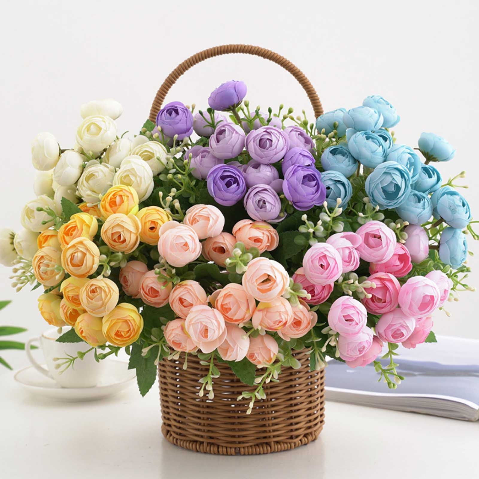 Clearance! Djunllk Artificial Flowers for Outdoors - Bright Colors ...