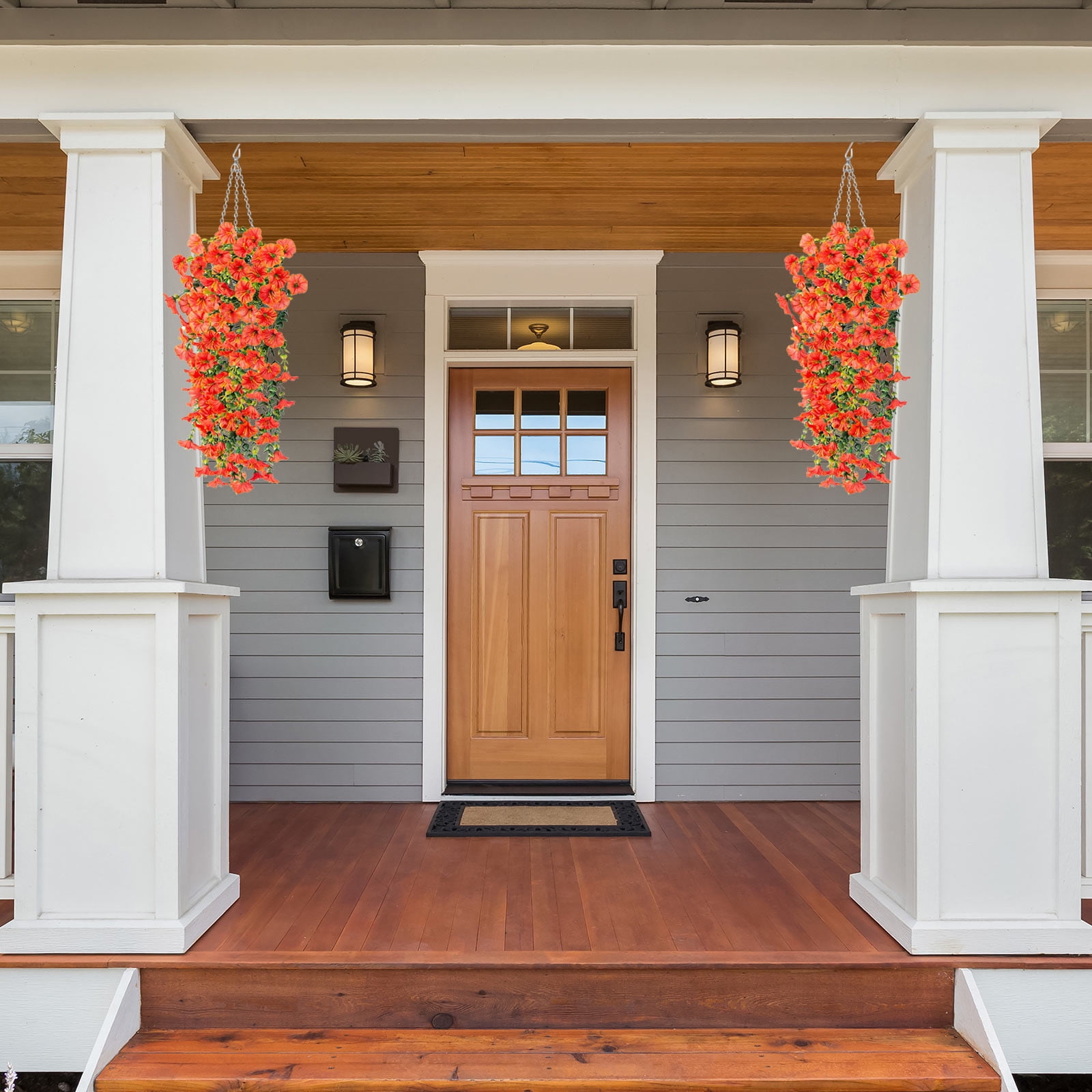 Clearance! Djunllk Outdoor Faux Plants - Lifelike Beautiful Morning Glory Plastic Wall Hanging ...