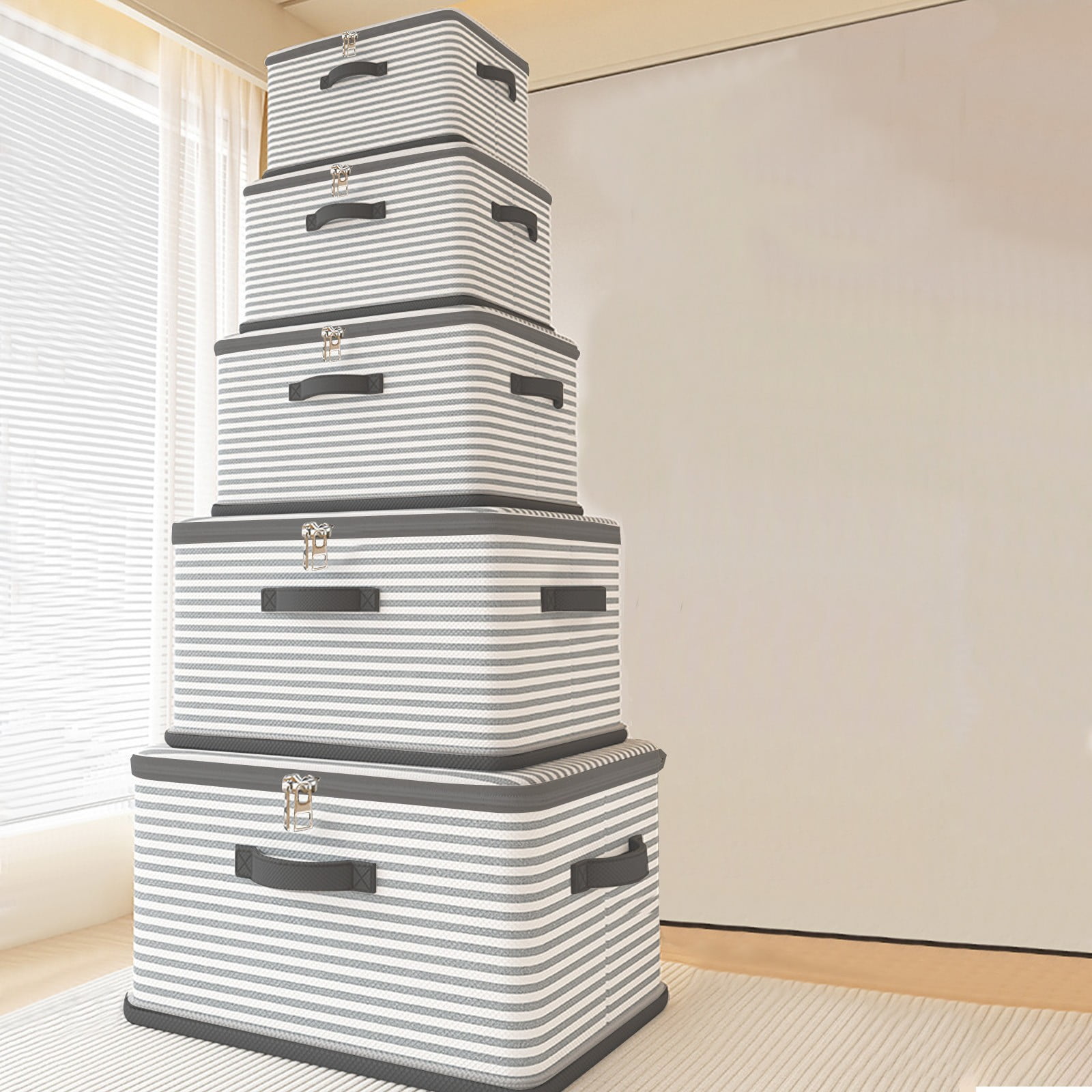 Clearance! Djunllk Storage Bins - Large Capacity Stackable Storage Bins ...