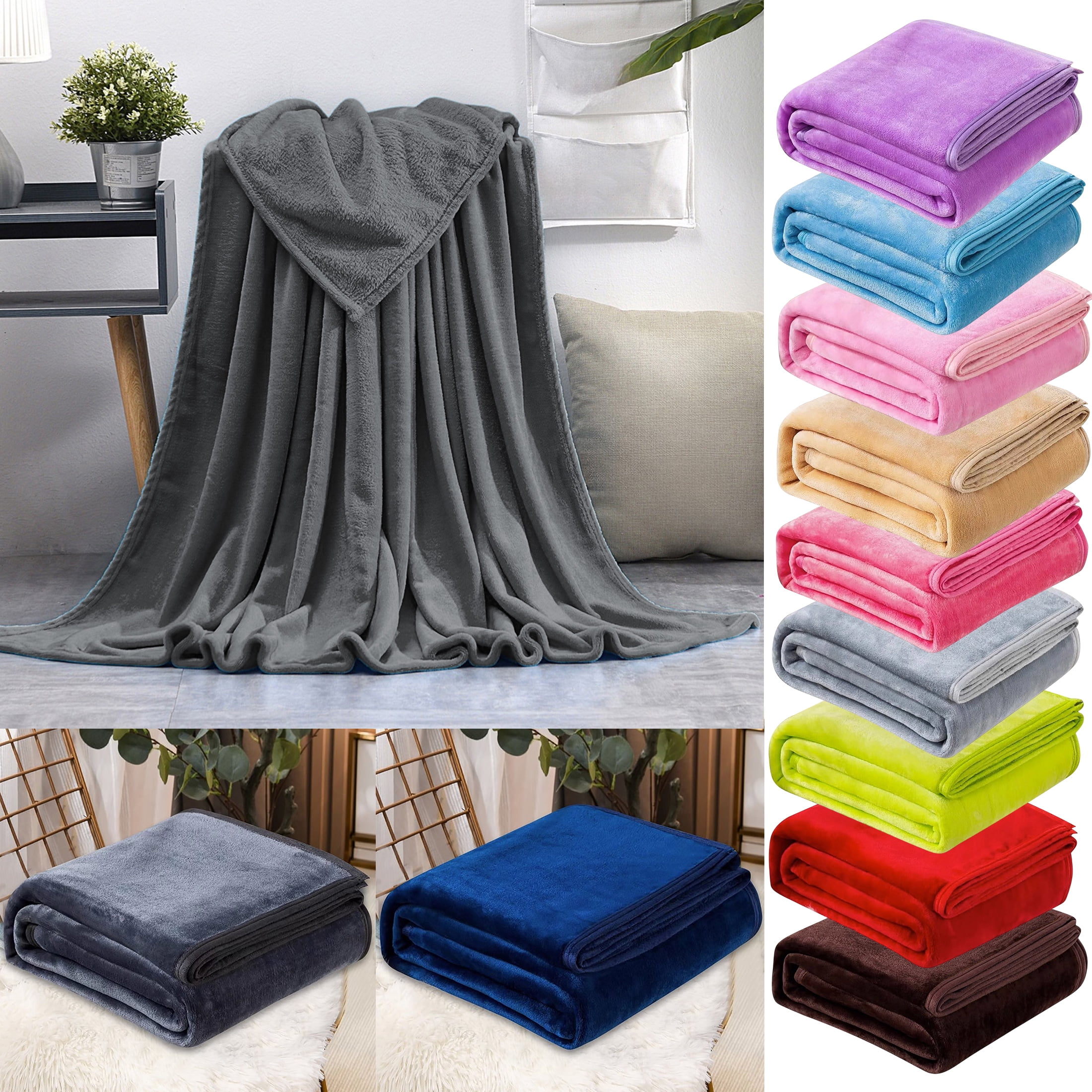 Djunllk Throw Blanket, 27" x 39" Luxury Throw Blanket Fuzzy Fleece ...
