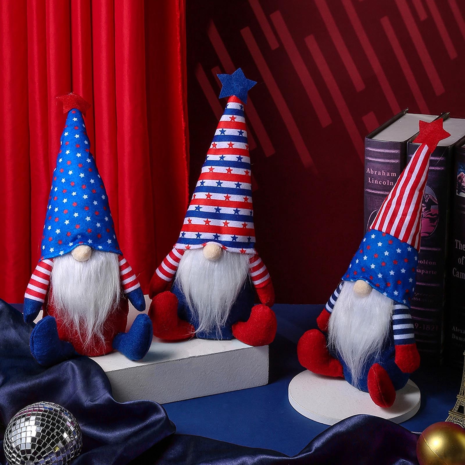 Dmlowu 4th of July Decorations Gnomes 6x14" Extra Soft Patriotic Gnomes ...