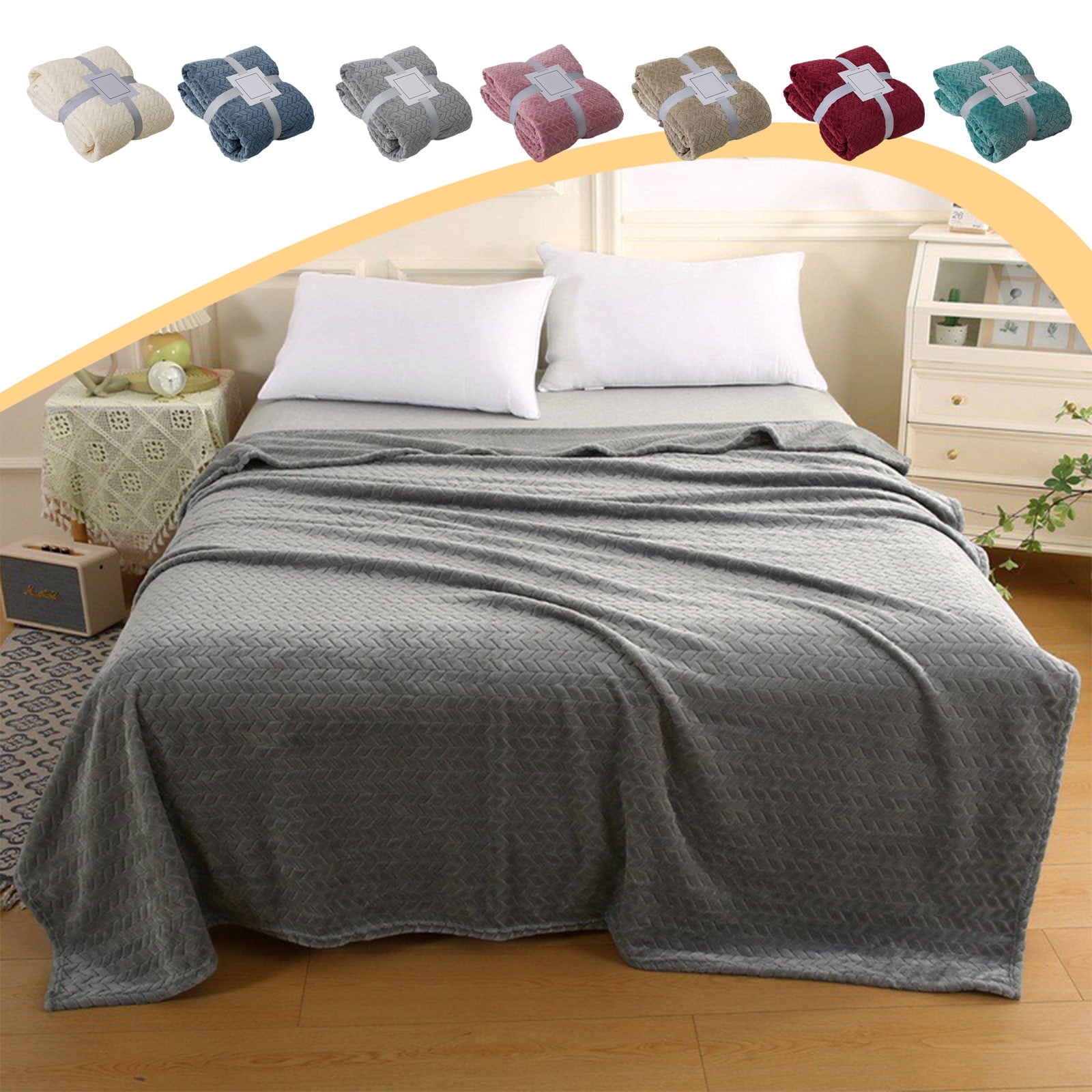 Dmlowu Blanket 47x79 inch Luxury Fleece Blanket Soft Fluffier Throw ...