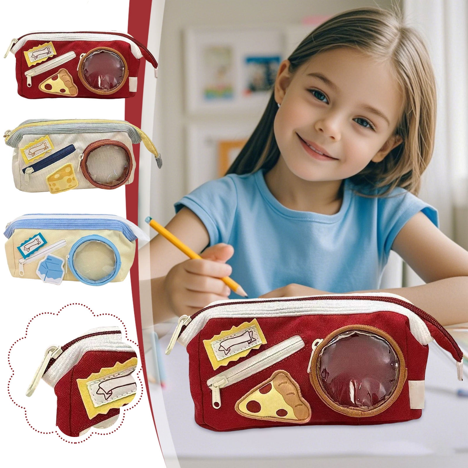 Dmlowu Pencil Pouch 5x9" Cute Pencil Case Stackable Plain Aesthetics ...