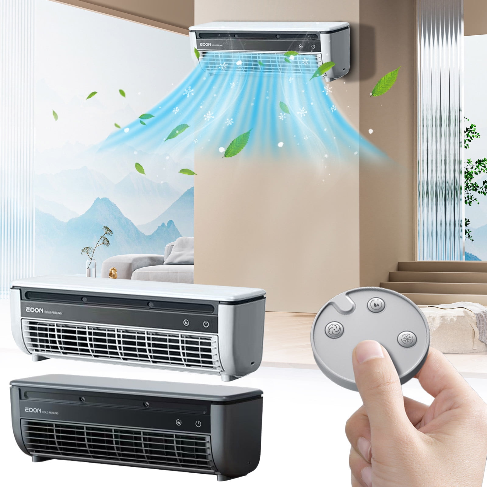 Dmlowu Wall Mounted Air Curtain Fan Quiet Ductless Air Conditioner ...