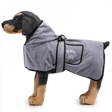 Dog Bathrobe Soft Warm Dog Pajamas with Adjustable Dog Drying Towel ...