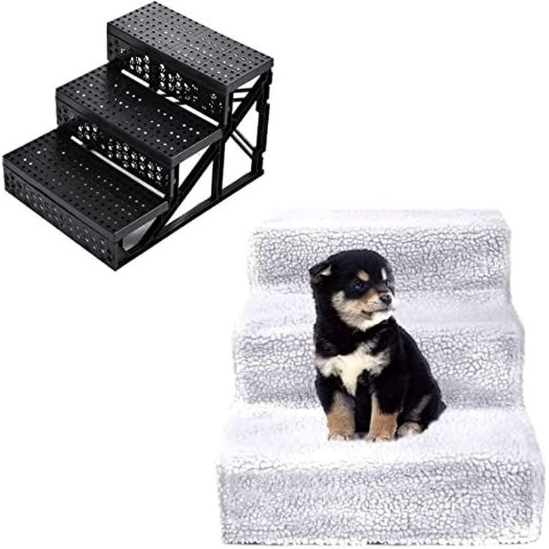 Tiers Dog Stairs Pet Steps Dog Ramp Steps Washable Cover, 60% OFF