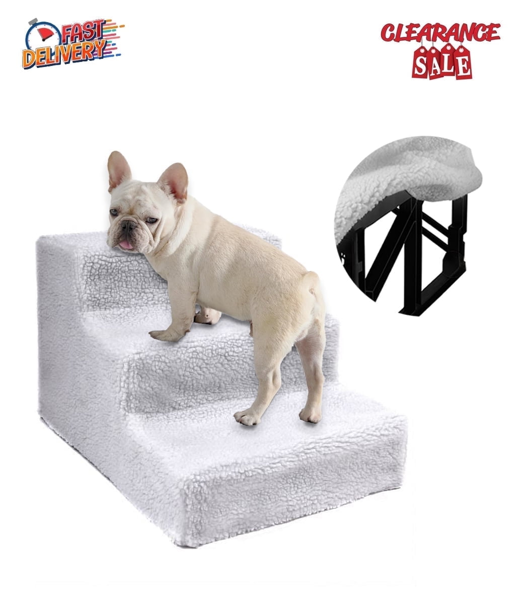 3-Tier Plastic Dog Steps for Small/Medium Pets, Non-Slip, Assemblable ...