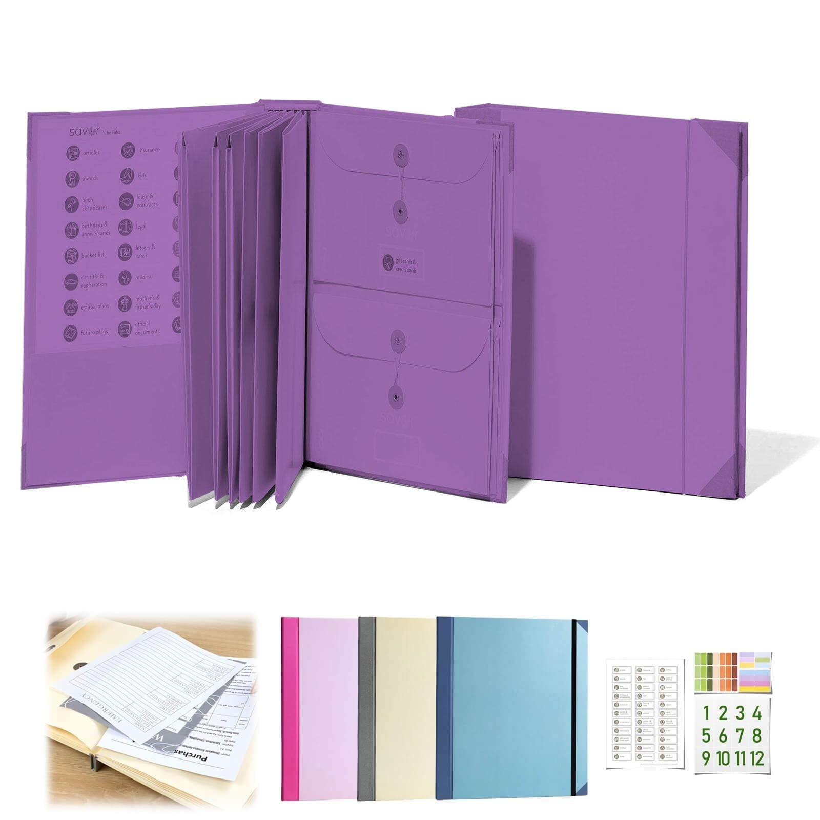 Clearance! DomFun The Folio Organizer - Expandable File Folders for ...