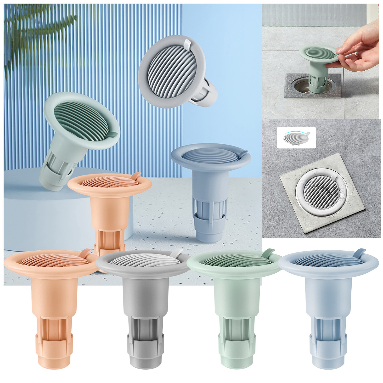 Clearance! Drain Backflow Preventer Drain Hair Catcher Durable Silicone ...