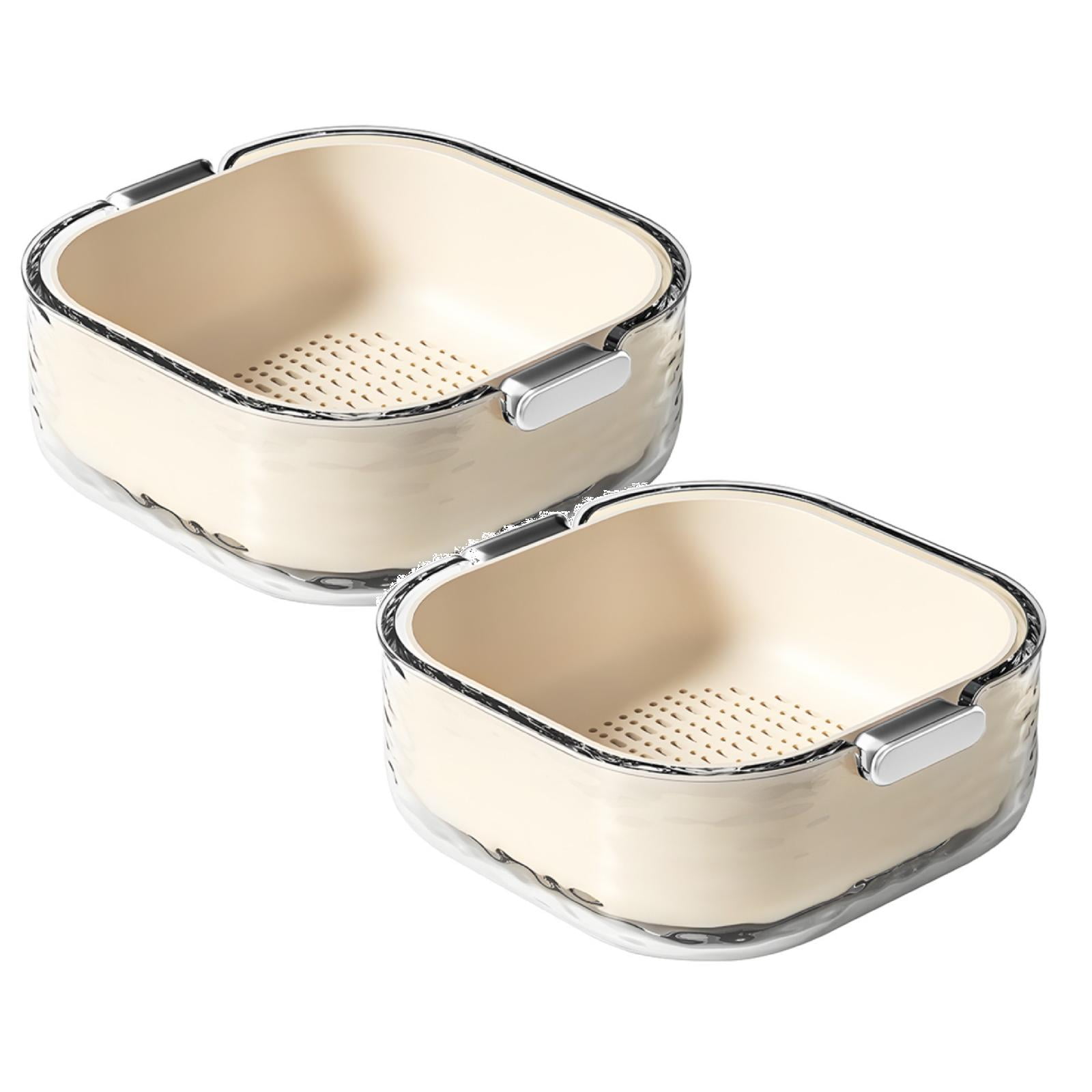 Clearance Drain Rack under $15 Double Layer Drain Basket Vegetable ...