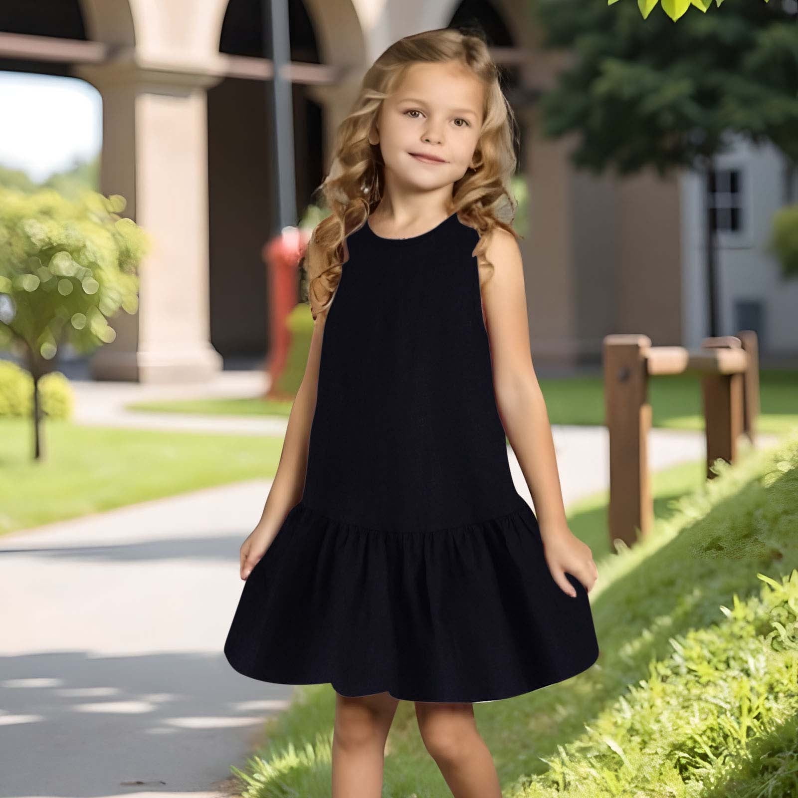 Clearance Dresses under $5! Yrmaups Kid's Summer Casual Dresses Flowy Comdy Lightweight Dresses ...