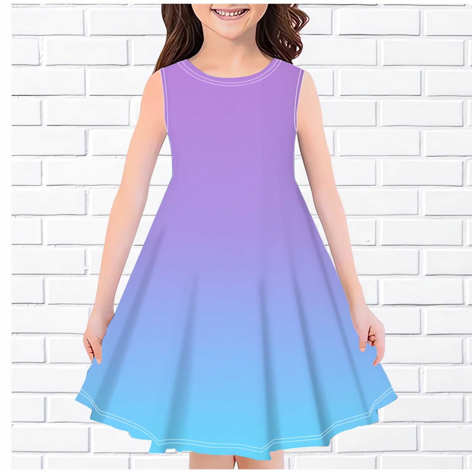 Dresses under $5! Yrmaups Summer Casual Dresses for Kids Sleeveless ...
