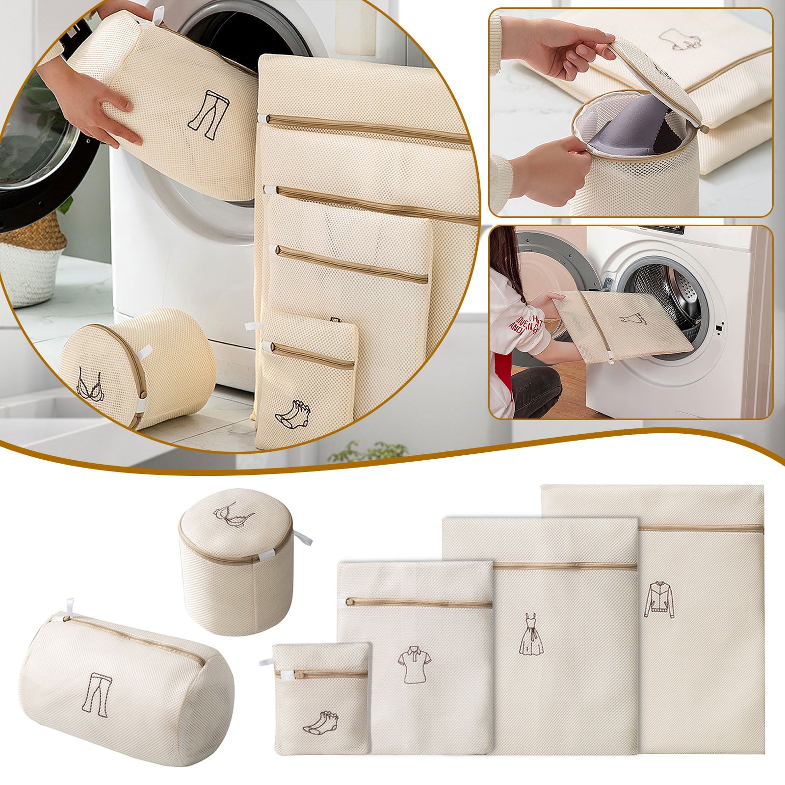 Durable Fine Mesh Laundry Bags for Delicates With Zipper Travel Storage ...