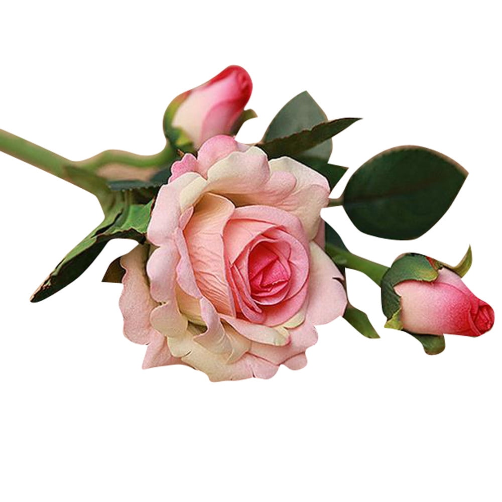 Clearance EGNMCR Artificial Roses Flower Silk Rose with Stem Realistic ...
